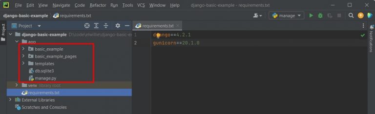 Ejemplo de un proyecto básico con Python, Django y PyCharm