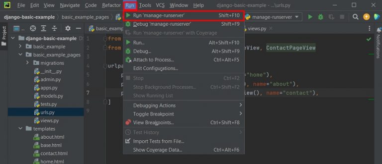 Ejemplo de un proyecto básico con Python, Django y PyCharm