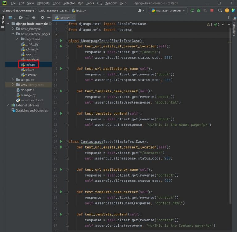Ejemplo de un proyecto básico con Python, Django y PyCharm